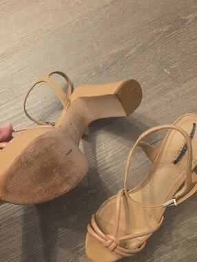 SCHUTZ | Shoes | Schutz Nudetan Leather Anklestrap Sandals | Poshmark